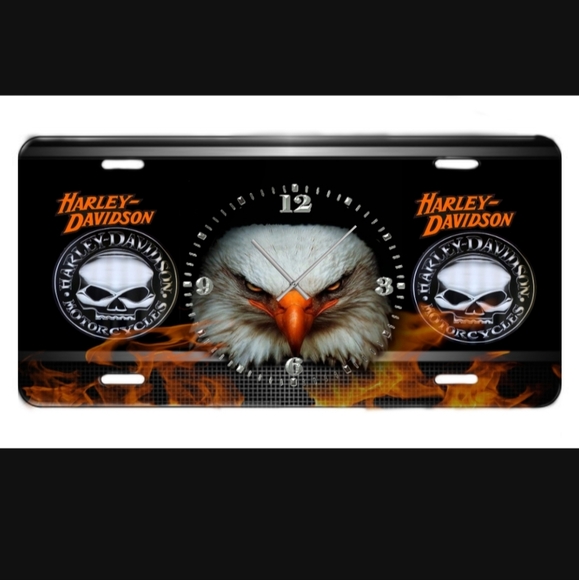 harley Davidson license plate clock | Wall Decor | Harley Davidson ...